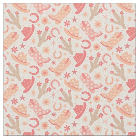 Cowgirl Western Boho Cowboy Boots Fabric | Zazzle