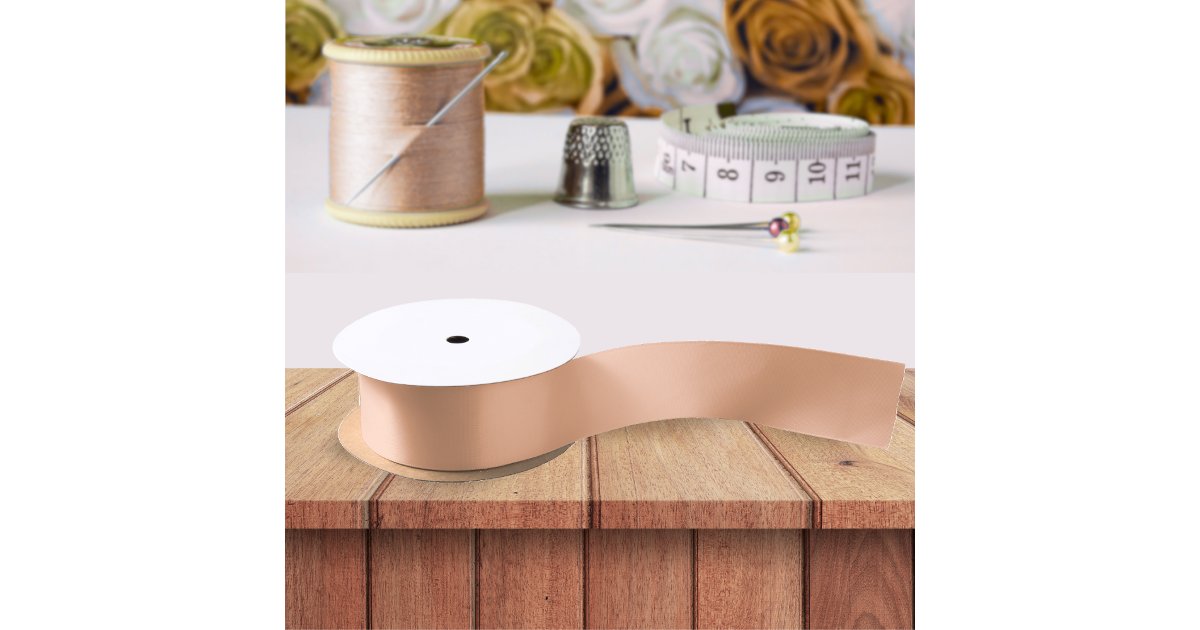 Peach Fuzz Solid Color Simple Minimalist Satin Ribbon | Zazzle