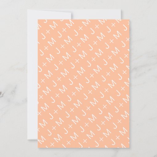 Peach fuzz white colorblock couples wedding shower invitation | Zazzle