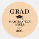 Peach Graduation Classic Round Sticker | Zazzle