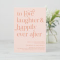 Peach Happily Ever After Script Casual Wedding Invitation | Zazzle