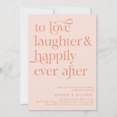 Peach Happily Ever After Script Casual Wedding Invitation | Zazzle