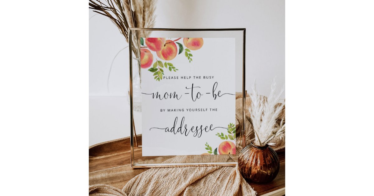 Peach help the busy Mom Address an envelope Poster | Zazzle