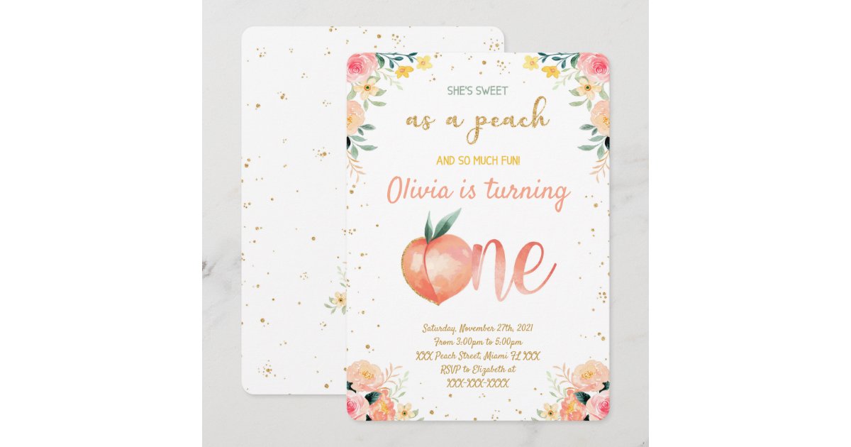 Peach Invitations | Zazzle
