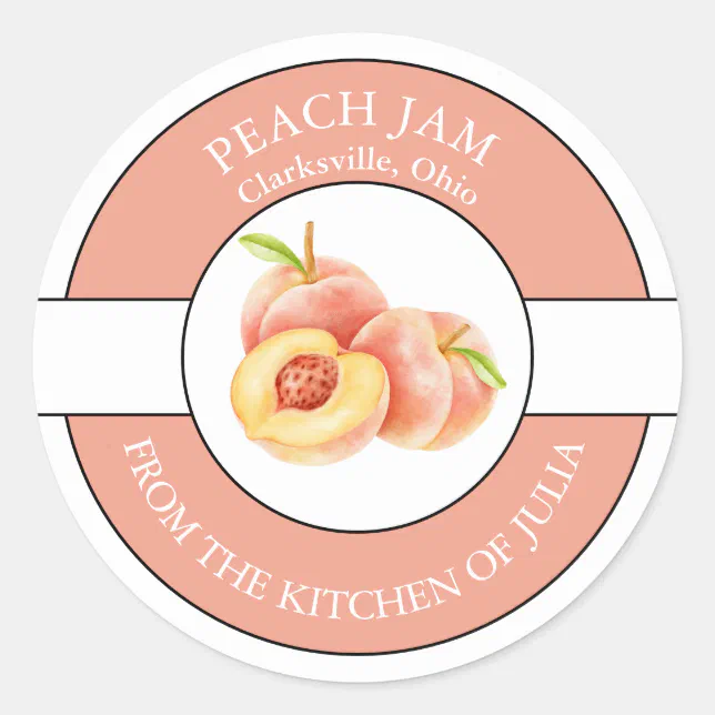 Peach Jam Label | Zazzle