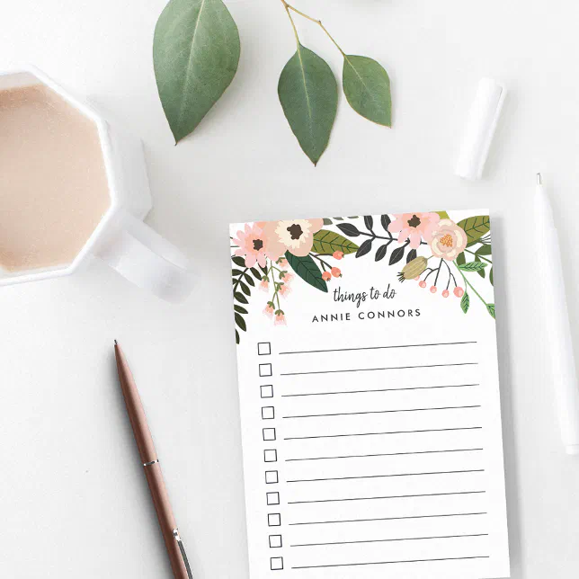 Peach Meadow | Personalized To Do List Post-it Notes | Zazzle