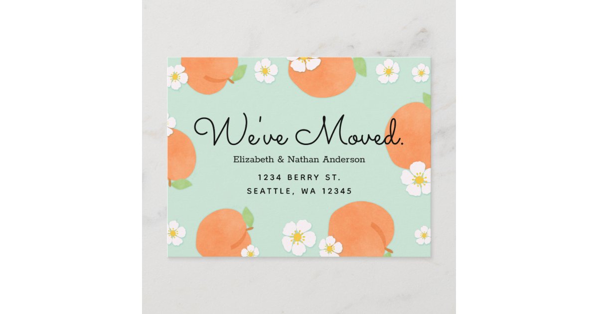 Peach Moving Announcement Postcard | Zazzle