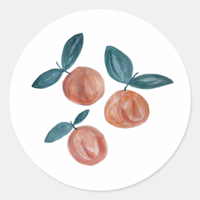 Peach Painting Birthday Girl Party Classic Round Sticker | Zazzle