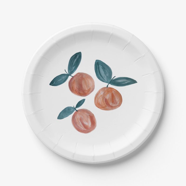 Peach Painting Sweet Peach Birthday Party Plates | Zazzle.com