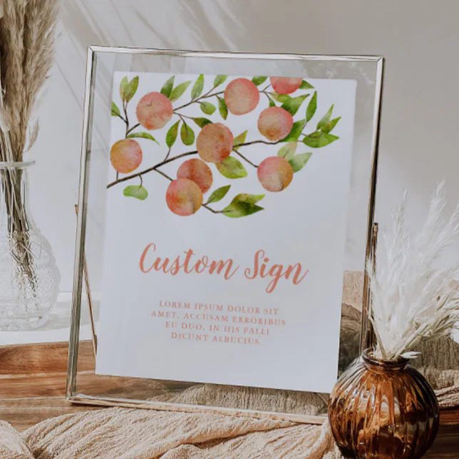 Peach Party Custom Sign | Zazzle