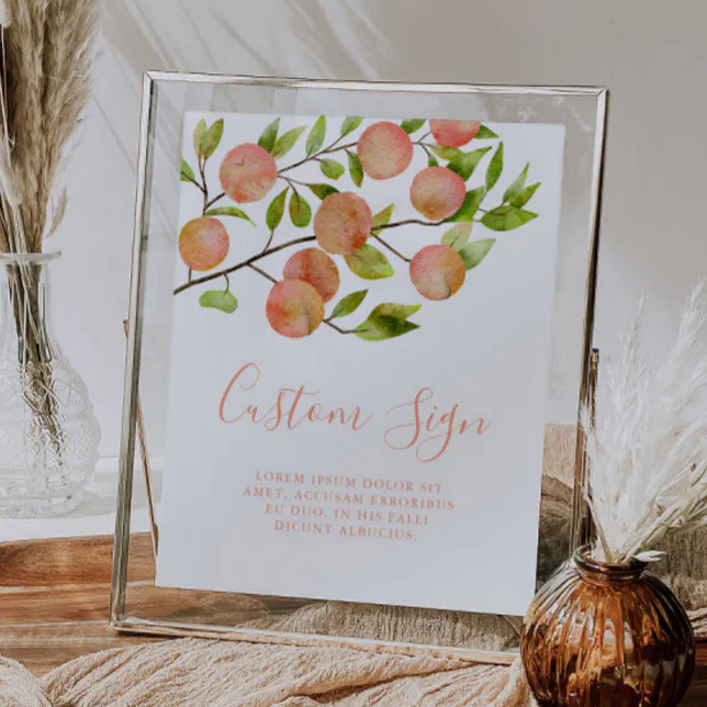 Peach Party Custom Sign | Zazzle