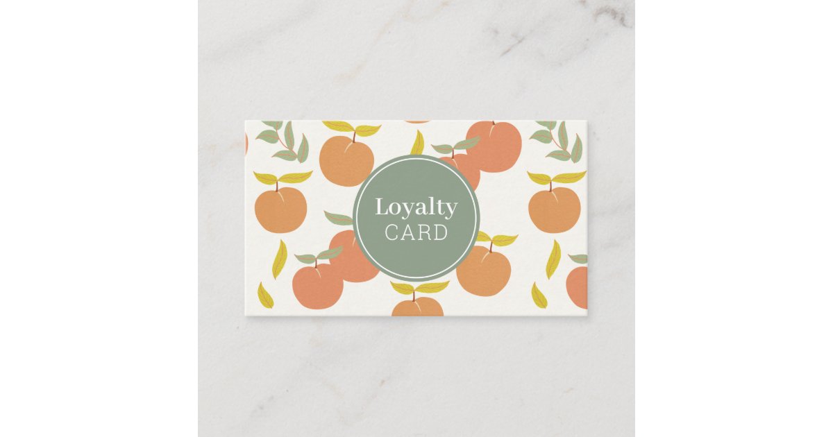 Peach Pattern Cream Loyalty Card | Zazzle