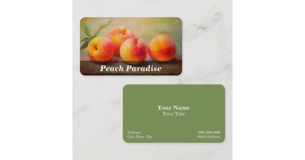 Peach / Peaches Business Card | Zazzle