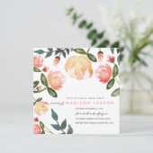 Peach Peonies Grad Party Invitation | Zazzle