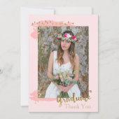Peach Photo Graduation Thank You Card | Zazzle