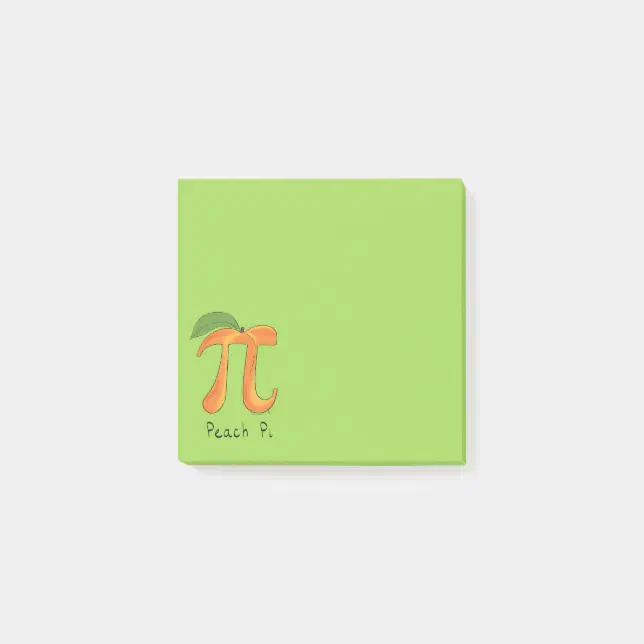 Peach Pi Cute Math Pi Day Notes | Zazzle