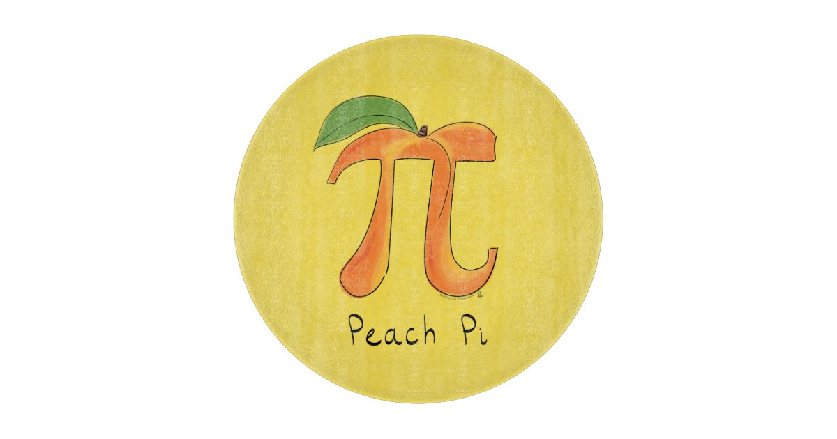 Peach Pi Cute Math Pi Day Pie Cutting Board | Zazzle