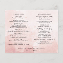 Peach Pink and Purple Wedding Timeline and Program | Zazzle