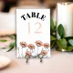 Peach pink poppies wildflowers floral wedding table number | Zazzle