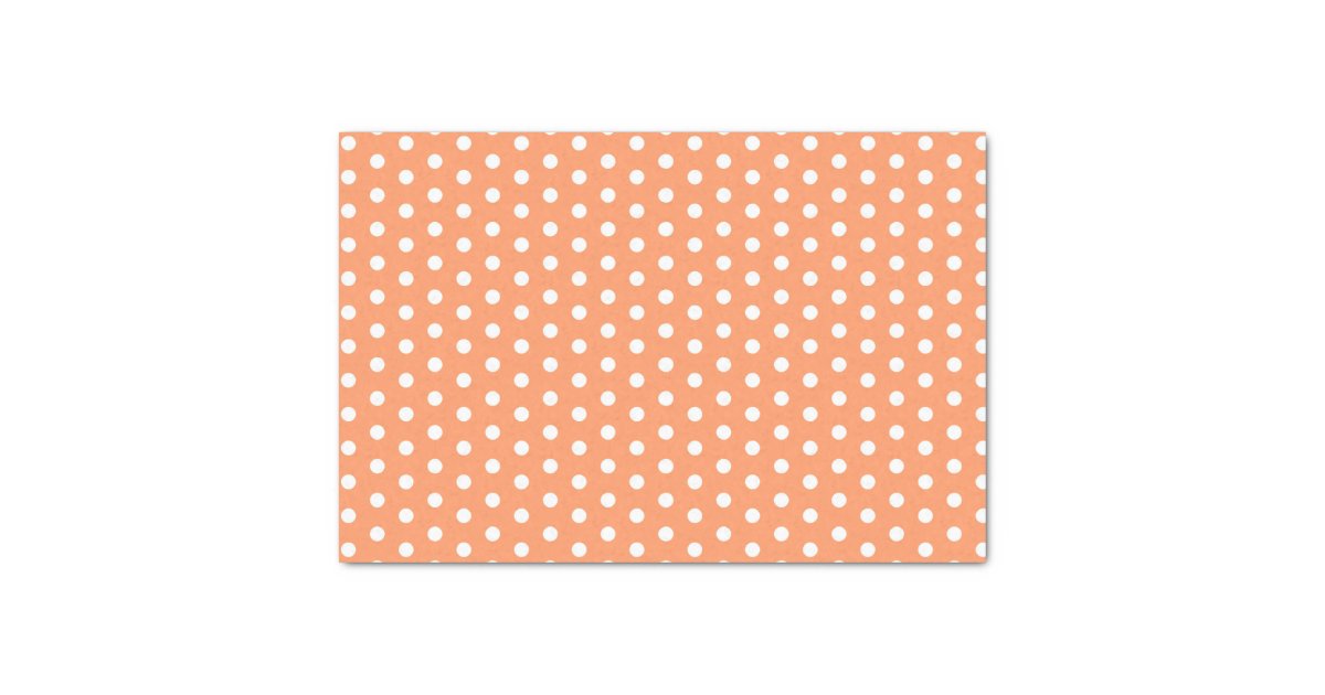 Peach Polka Dots Tissue Paper | Zazzle