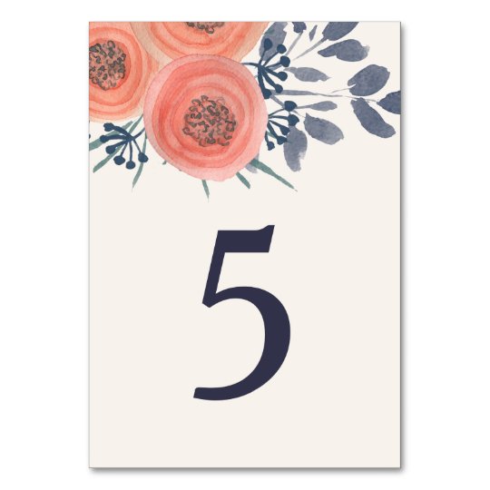 Peach Poppies Table Number | Zazzle.com