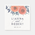 Peach Poppies Wedding Paper Napkins | Zazzle
