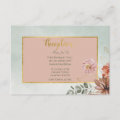 Peach & Rust Flowers on Green Details Enclosure Card | Zazzle