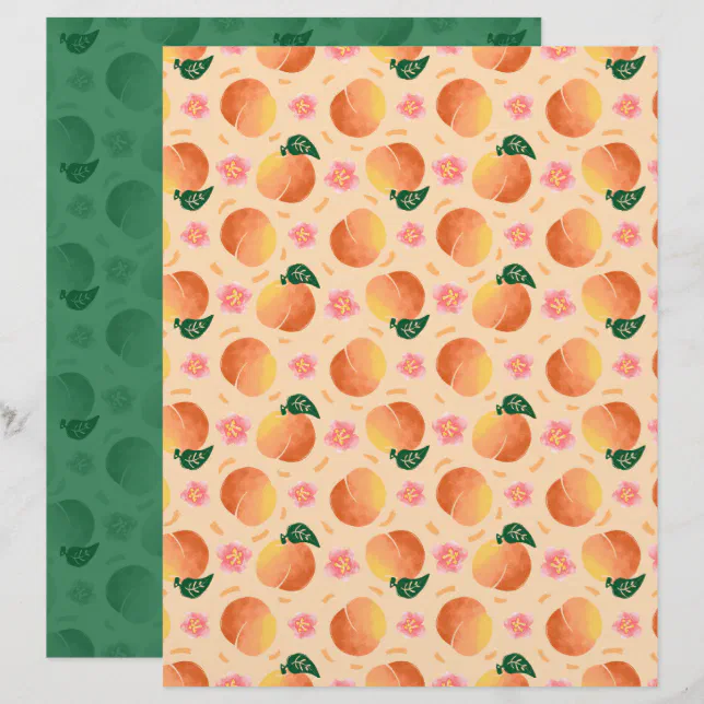 Peach Scrapbook Paper | Zazzle