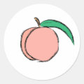 Peach Sticker: Peach Label, Peach Party Supplies Classic Round Sticker ...