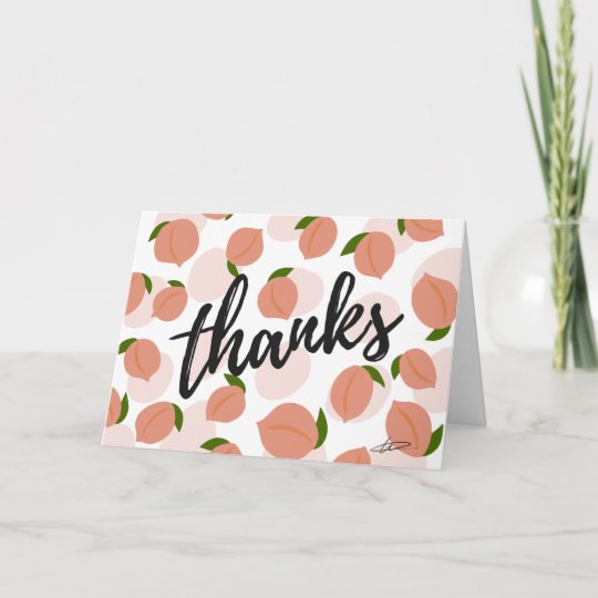 Peach Thank You Card | Zazzle.com