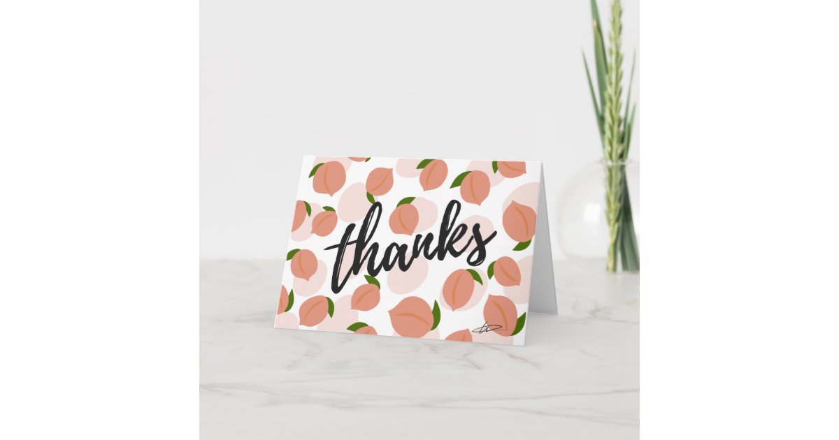 Peach Thank You Card | Zazzle