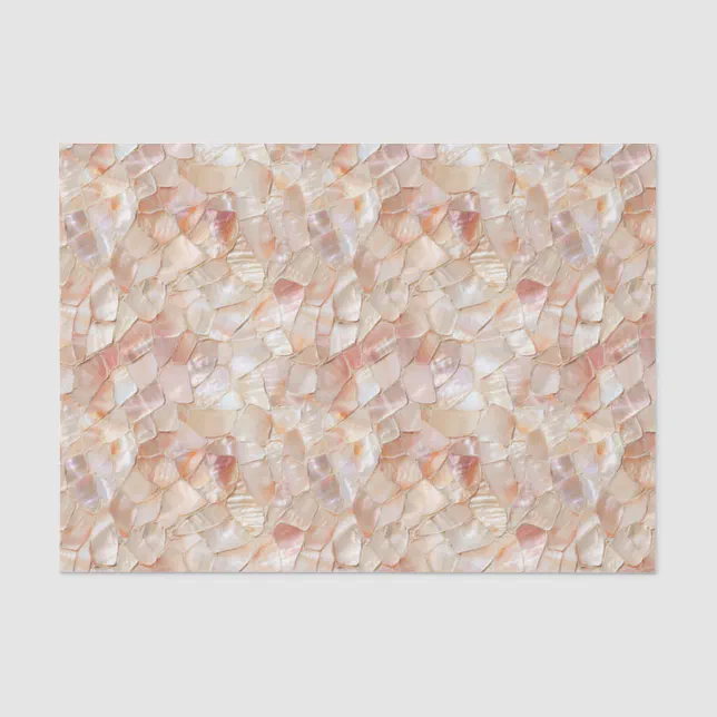 Peach-Toned Mother of Pearl Mosaic Tissue Paper | Zazzle