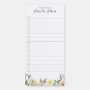 Peach Watercolor Flowers To Do List Magnetic Notepad | Zazzle