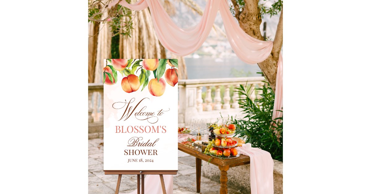 Peach Watercolor Welcome Sign | Zazzle