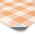 Peach White Checkered Gingham Pattern Poster | Zazzle