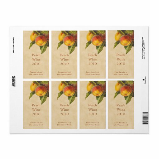 Peach wine bottle label | Zazzle
