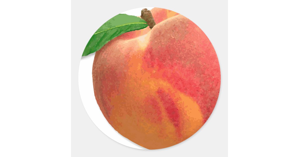 peaches classic round sticker | Zazzle