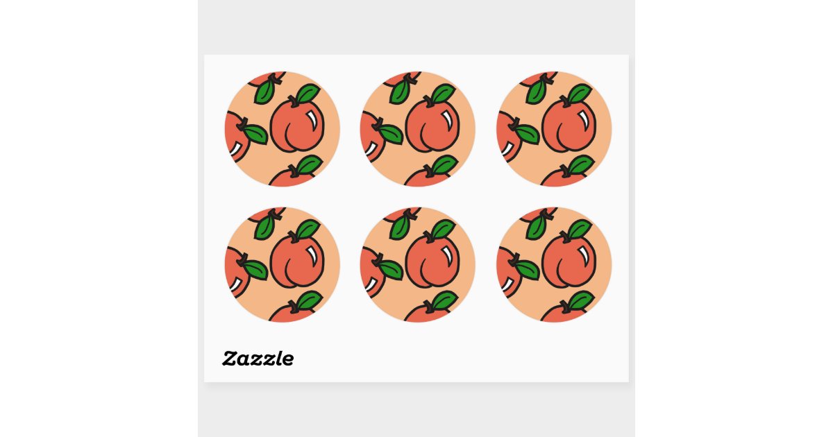 Peaches Classic Round Sticker | Zazzle