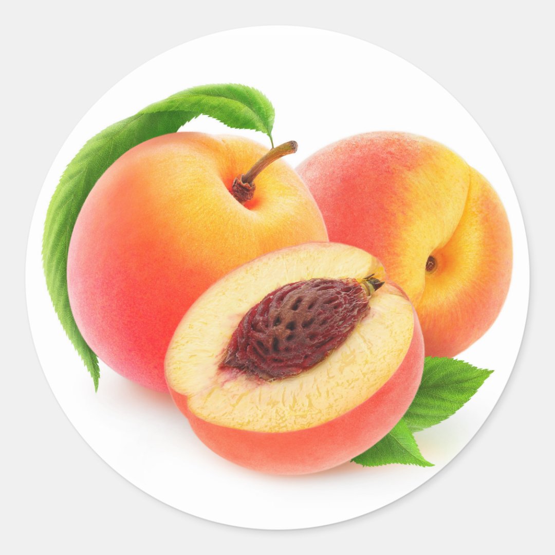 Peaches Classic Round Sticker | Zazzle