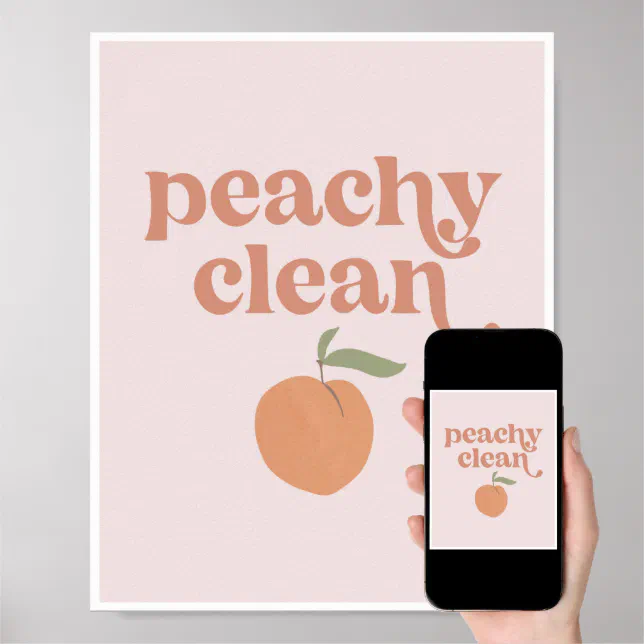 Peachy Clean Retro Vintage Font Poster | Zazzle