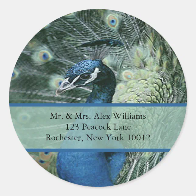 Peacock Address or Save the Date Labels | Zazzle