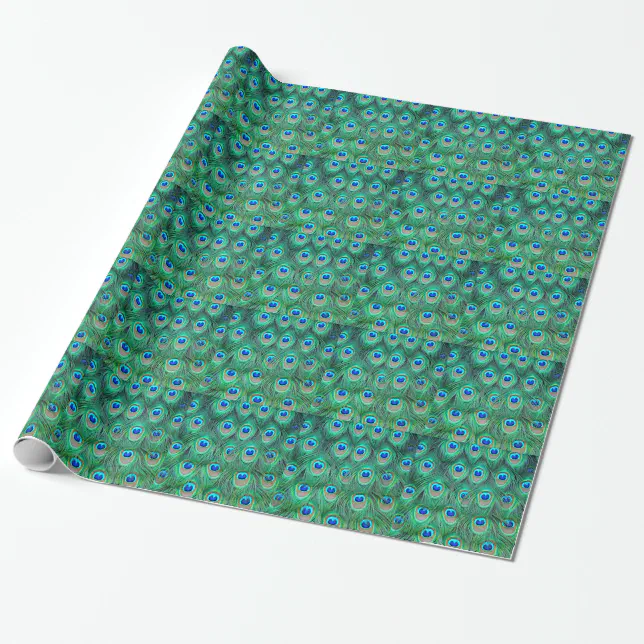 peacock animal print - feathers wrapping paper | Zazzle