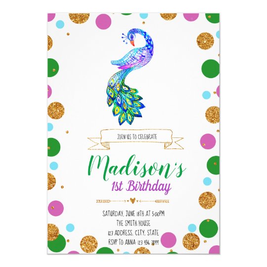 Peacock birthday party invitation | Zazzle.com