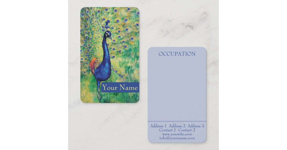 Peacock - Business Card | Zazzle