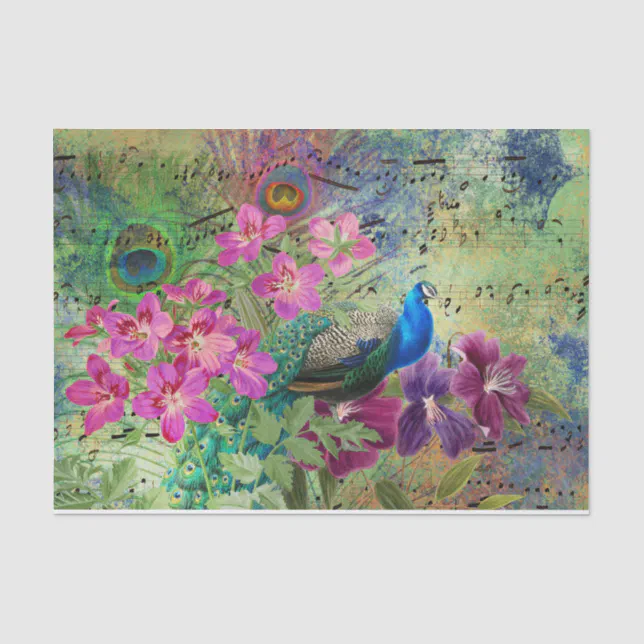 Peacock Ephemera Tissue Paper | Zazzle