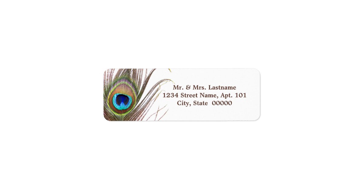 Peacock Feather Address Labels | Zazzle