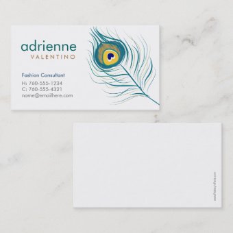 Peacock Feather Business Cards | Zazzle