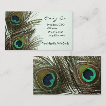 Peacock Feather Business Cards | Zazzle