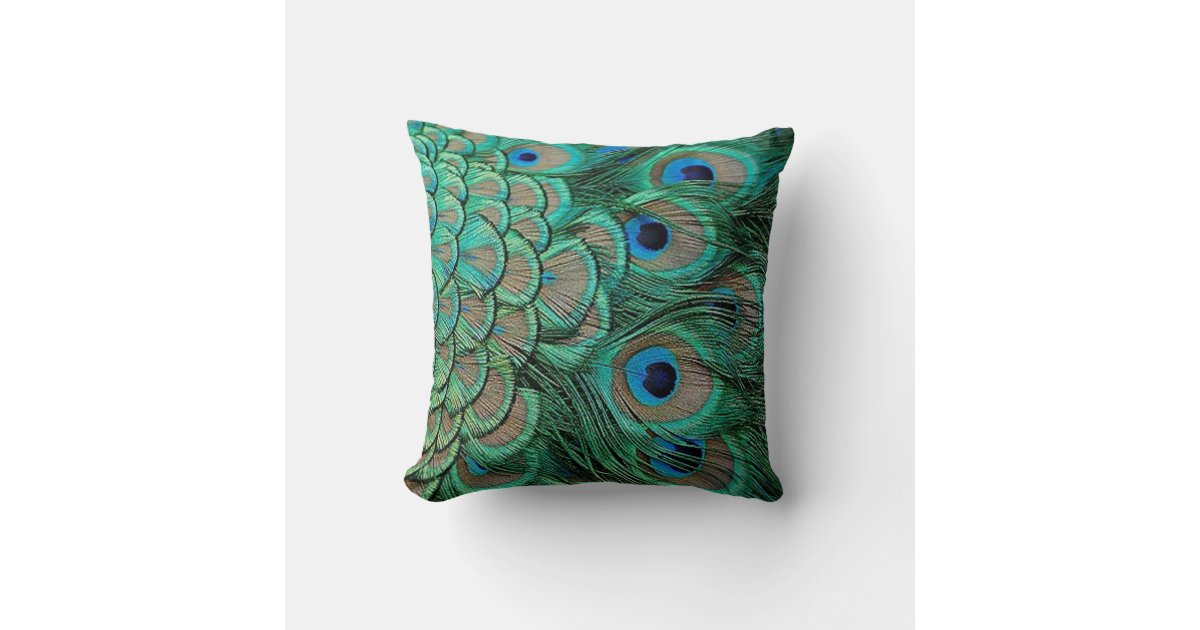 peacock feather cases pillow | Zazzle