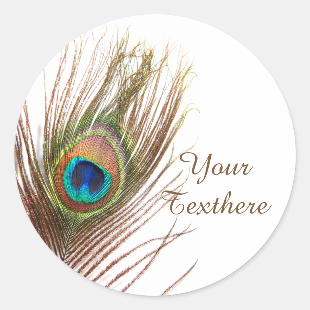 Peacock Feather Custom Stickers | Zazzle